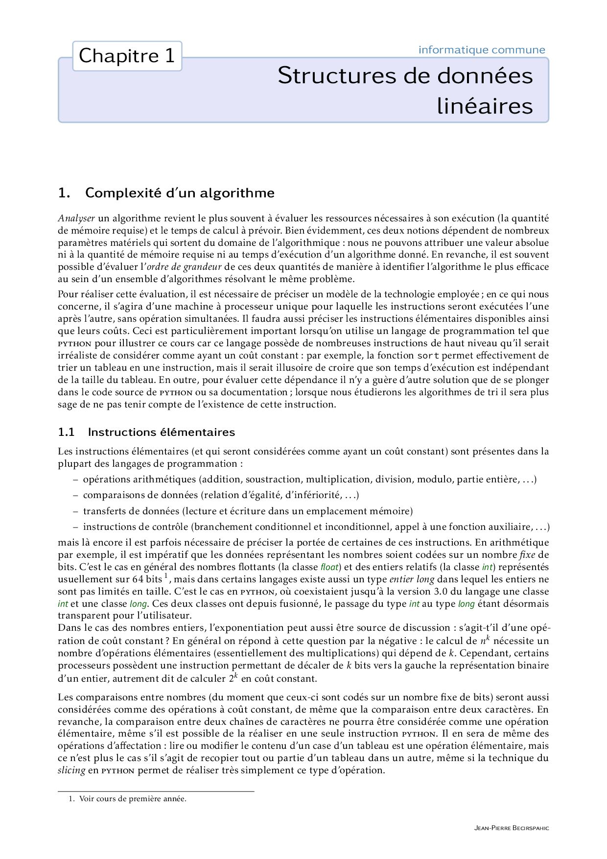 Structures de données linéaires - Cours et exercices - AlloSchool