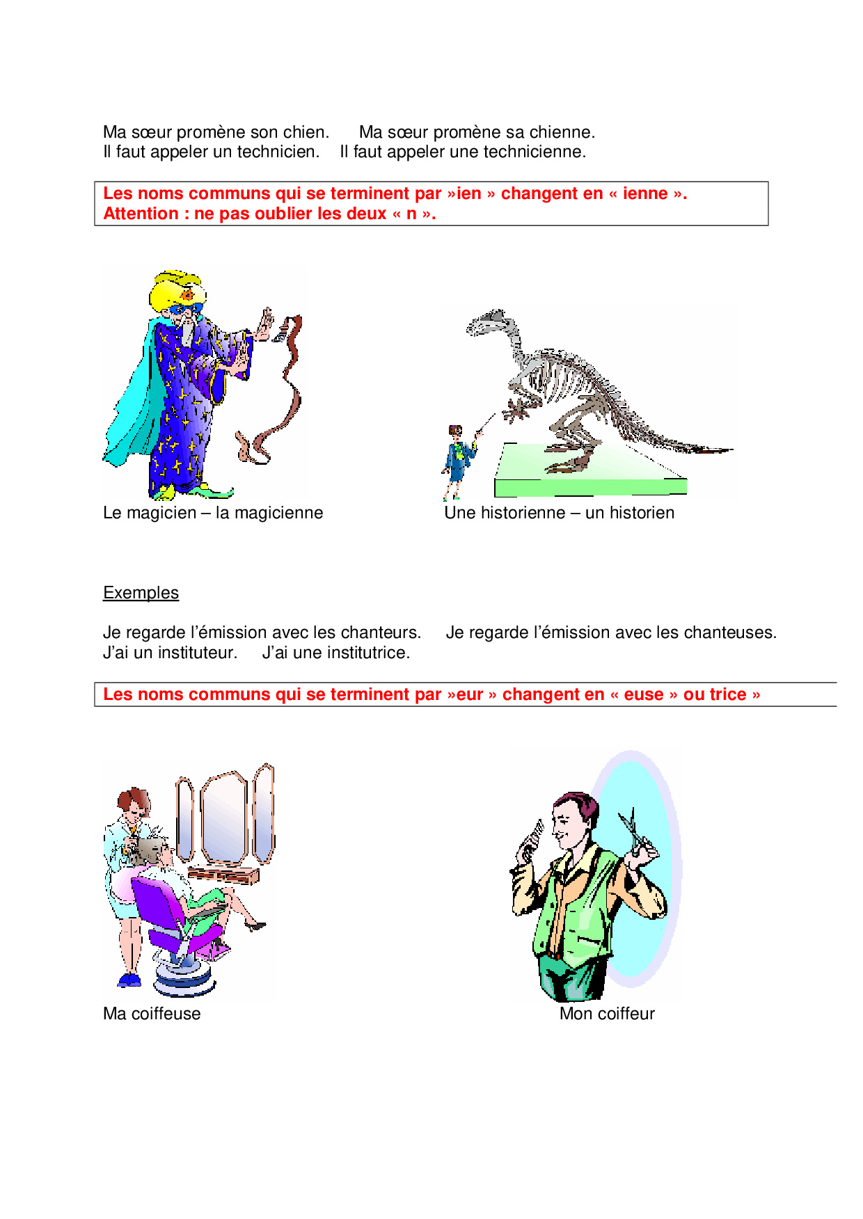 Le Nom Commun Le Genre masculin f minin AlloSchool