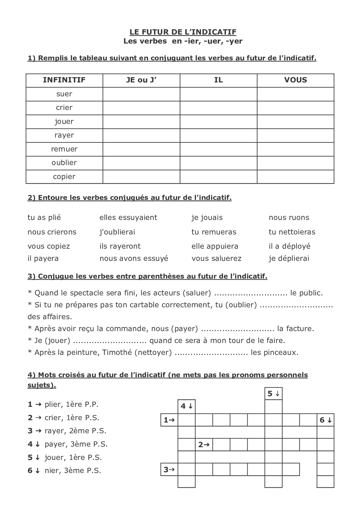 Top20 Le Futur De L Indicatif Exercices Dessin Bts Cpi
