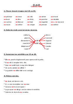 Ce , se - exercices - AlloSchool