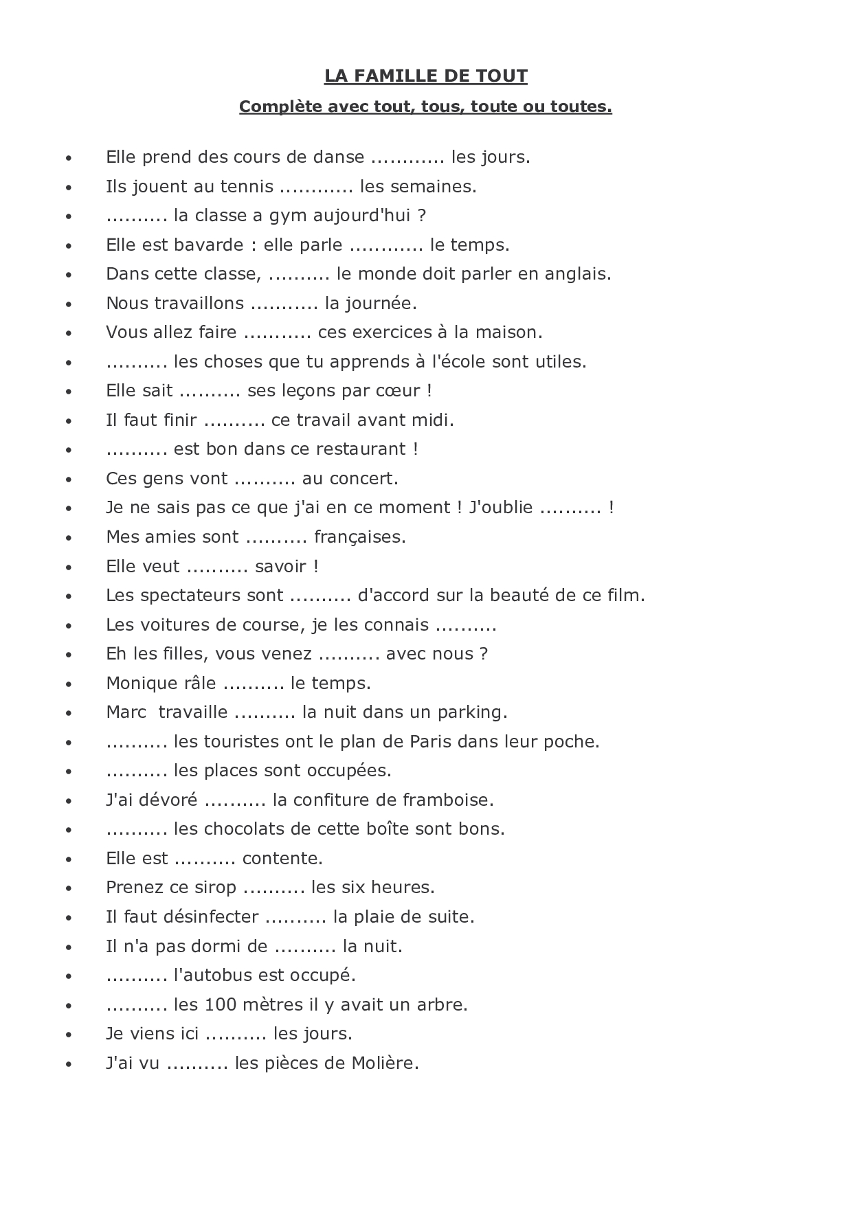 Tout - exercices 2 - AlloSchool