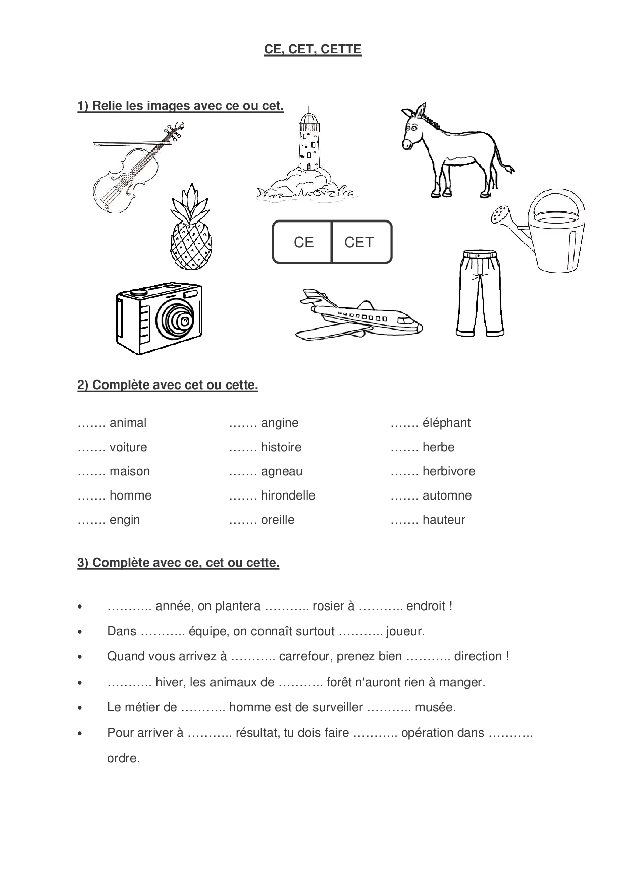 Ce Cet Cette Exercices AlloSchool Ce Cet Cette Exercices AlloSchool