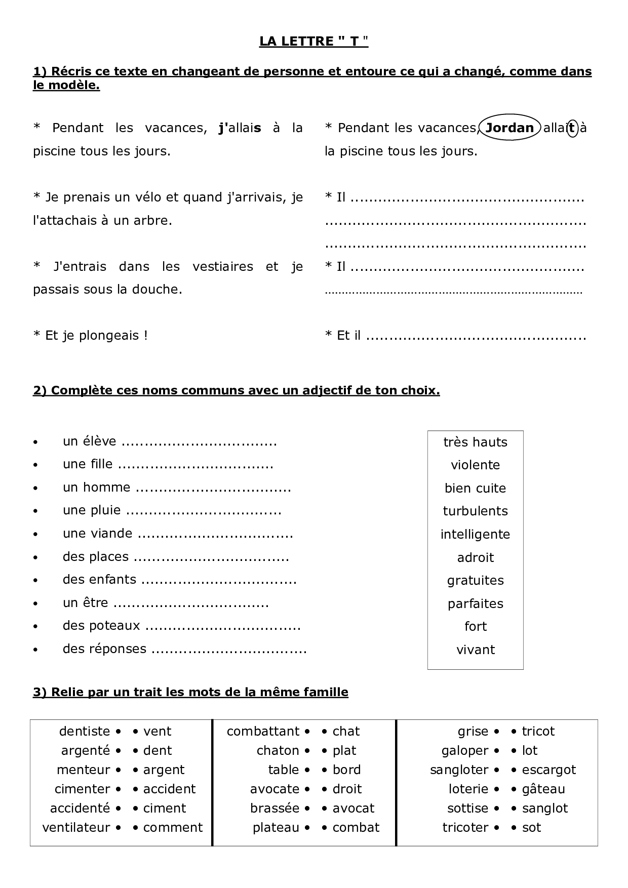 La lettre [t] - exercices 1 - AlloSchool