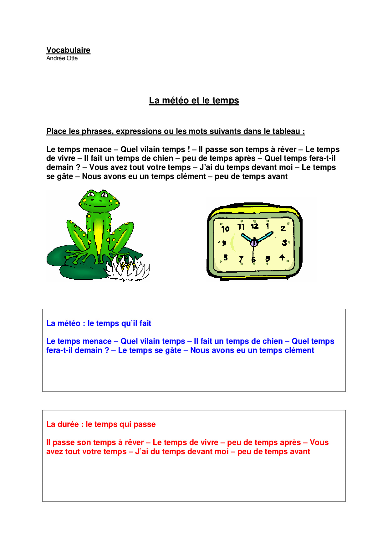 La météo et le temps - exercices - AlloSchool