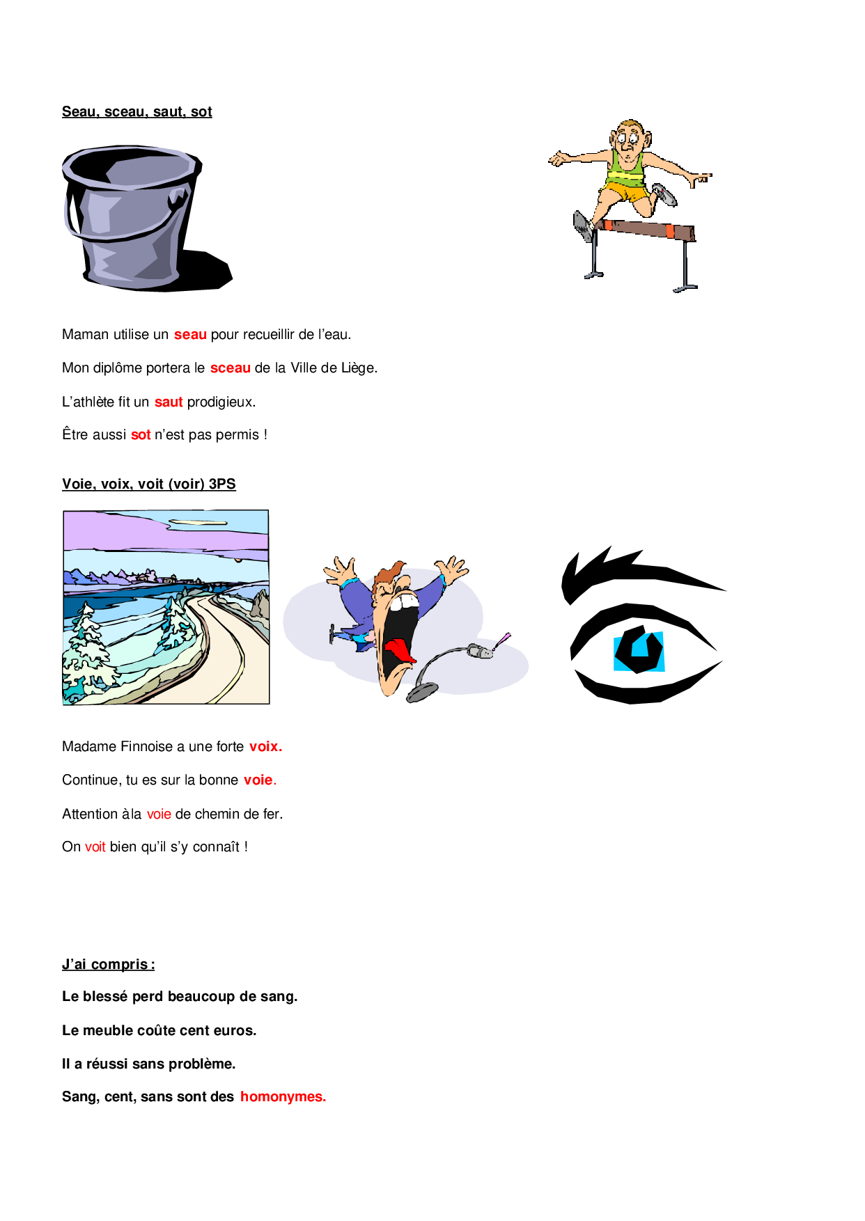 Les homonymes - exercices - AlloSchool