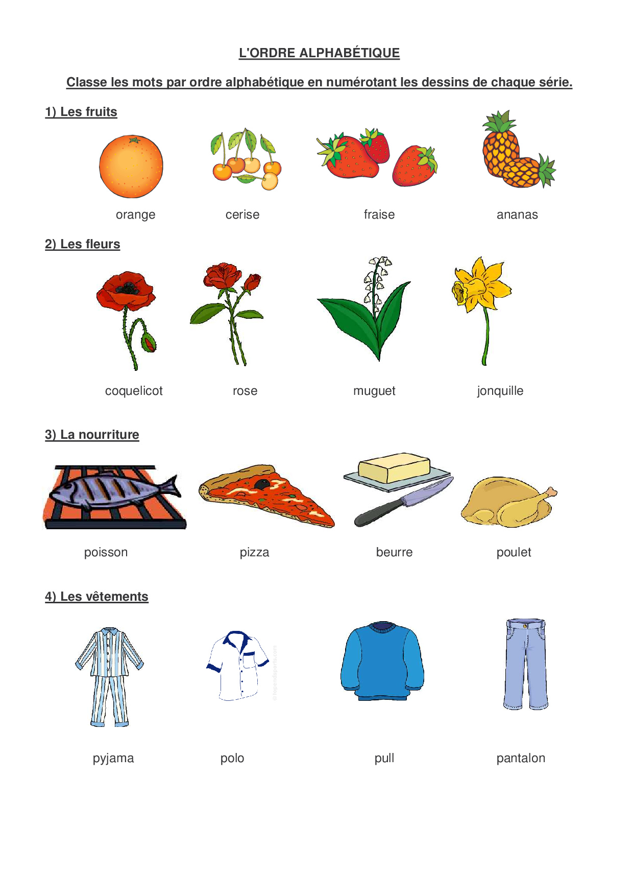 L'ordre alphabétique - exercices 2 - AlloSchool