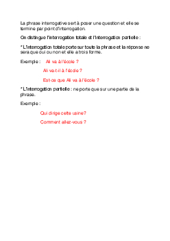 La phrase interrogative - AlloSchool