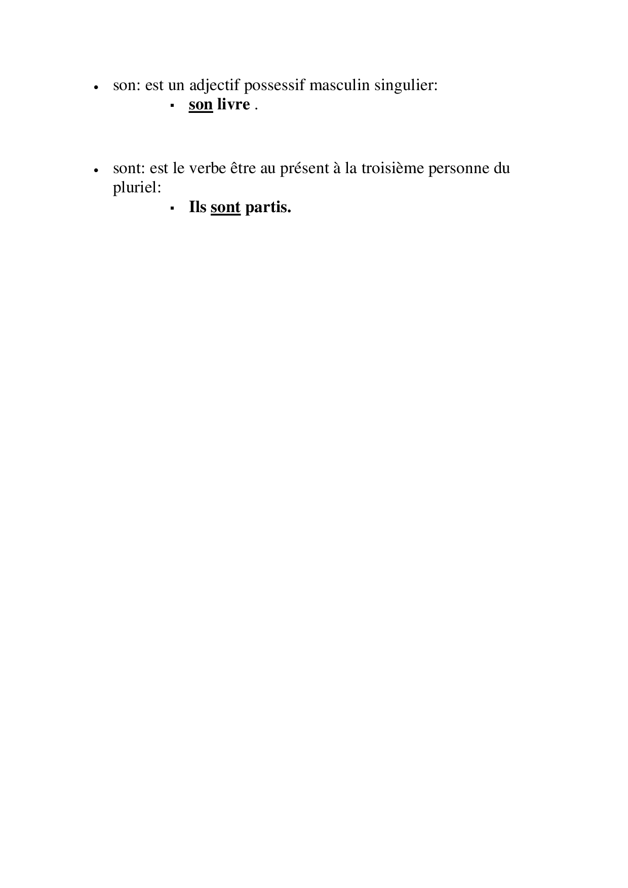 son - sont - AlloSchool