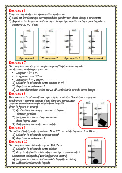 Mesure du volume des liquides et des solides - Série d'exercices non ...