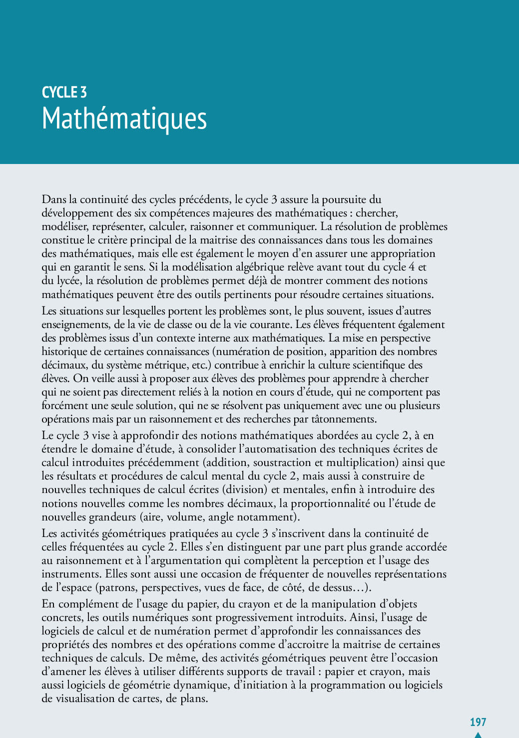 Le programme pédagogique - Mathématiques Cycle 3 - AlloSchool