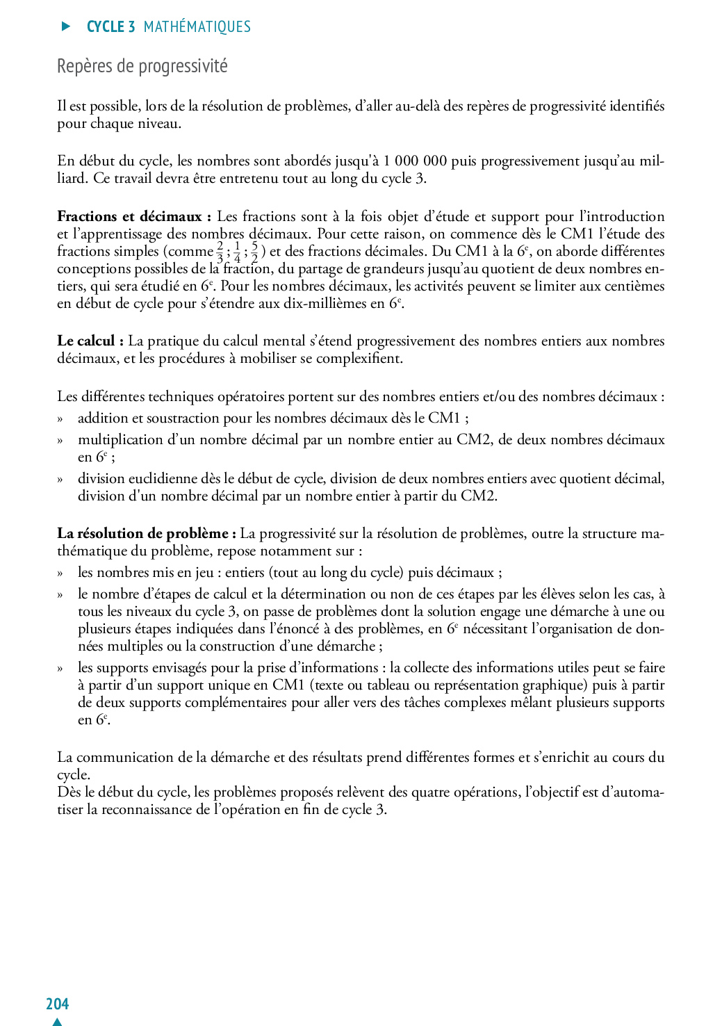 Le programme pédagogique - Mathématiques Cycle 3 - AlloSchool