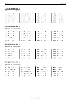 Calcul mental - Corrigé série d'exercices 3 - AlloSchool