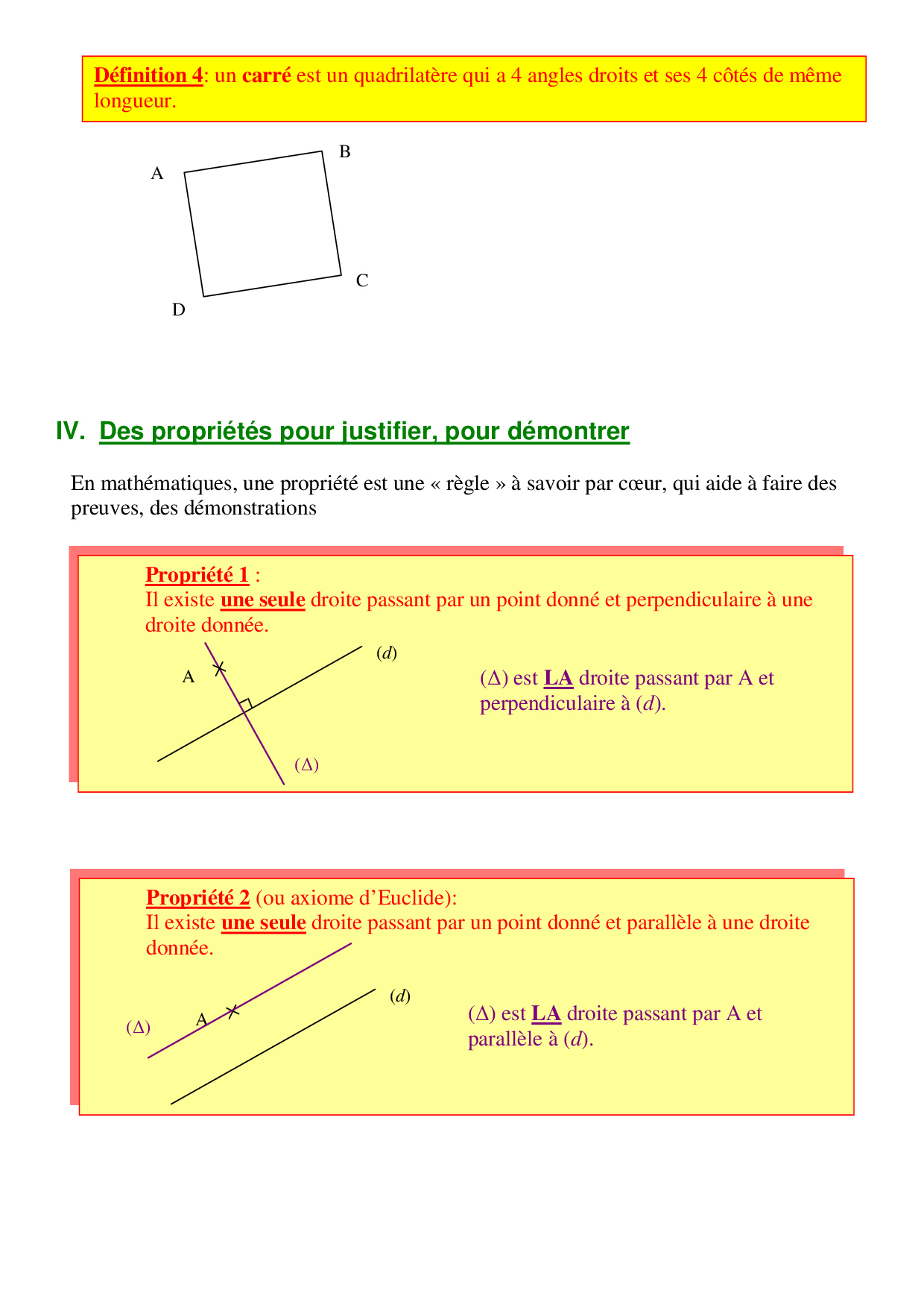 Droites, demi-droites et position relative de 2 droites - Cours ...