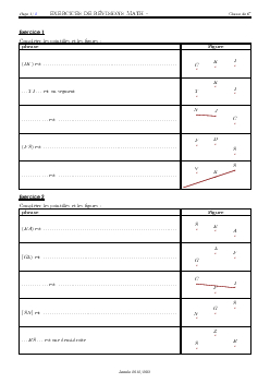 Droites, demi-droites & segments - Série d'exercices 2 - AlloSchool