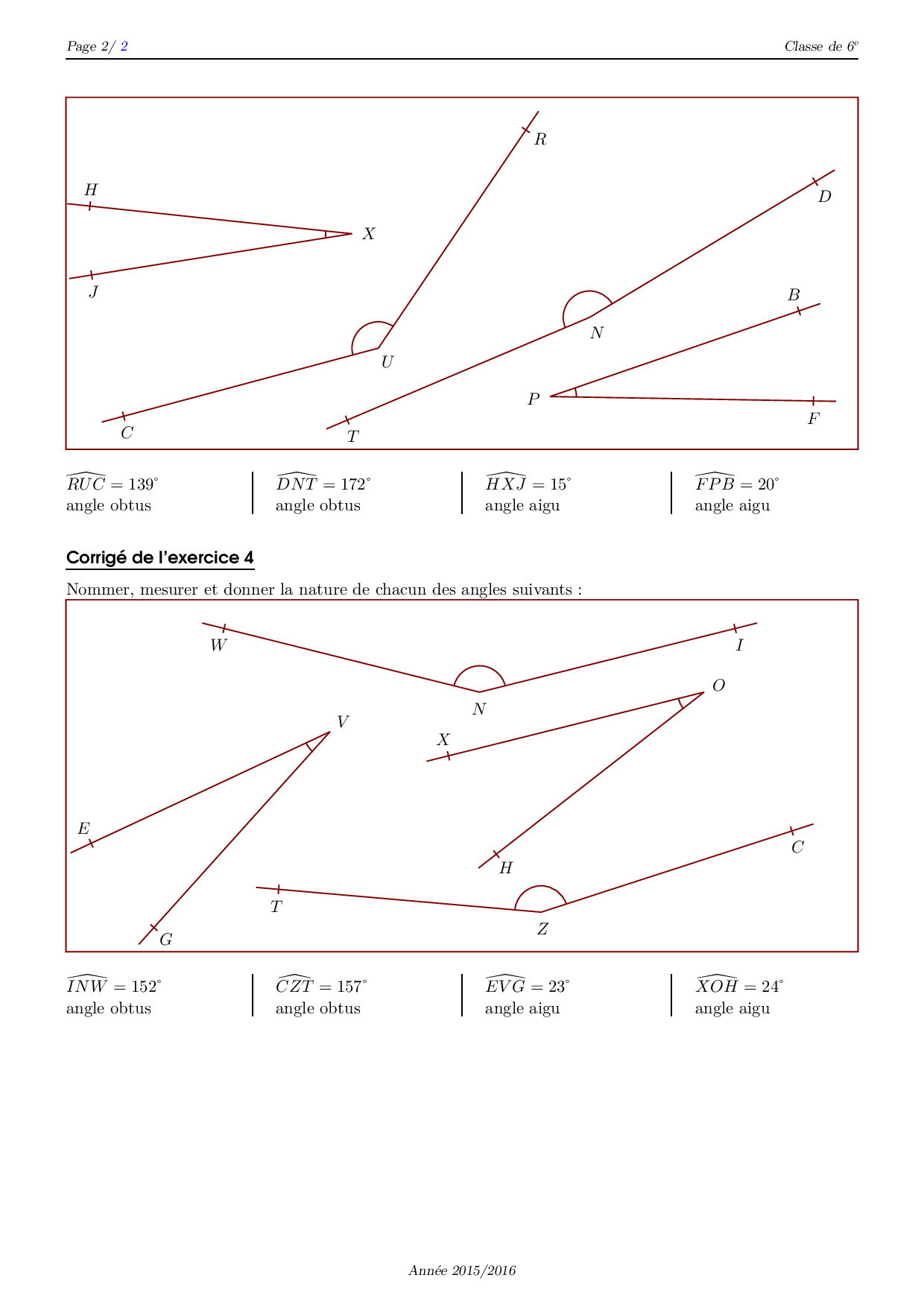 Mesure des angles - Corrigé série d'exercices 4 - AlloSchool