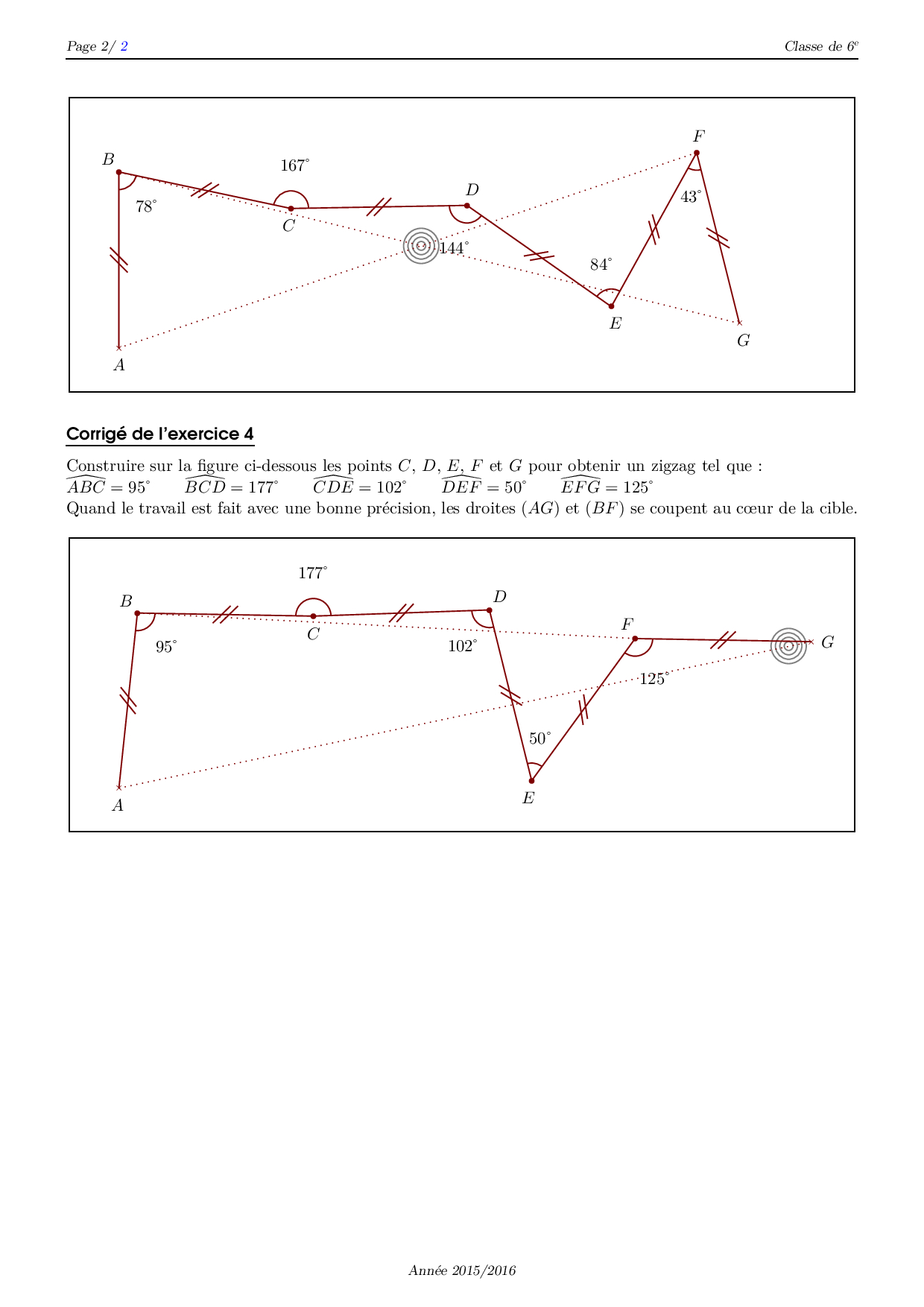 Construire des angles - Corrigé série d'exercices 1 - AlloSchool