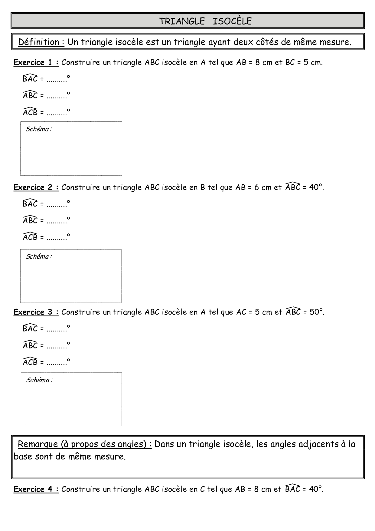 Triangle isocèle - Exercices - AlloSchool
