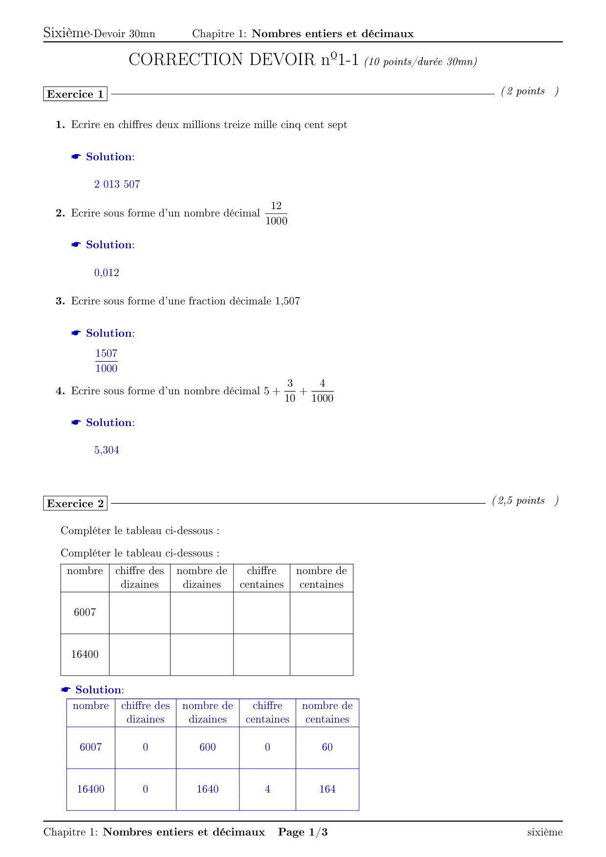 Corrigé devoir 1 - AlloSchool
