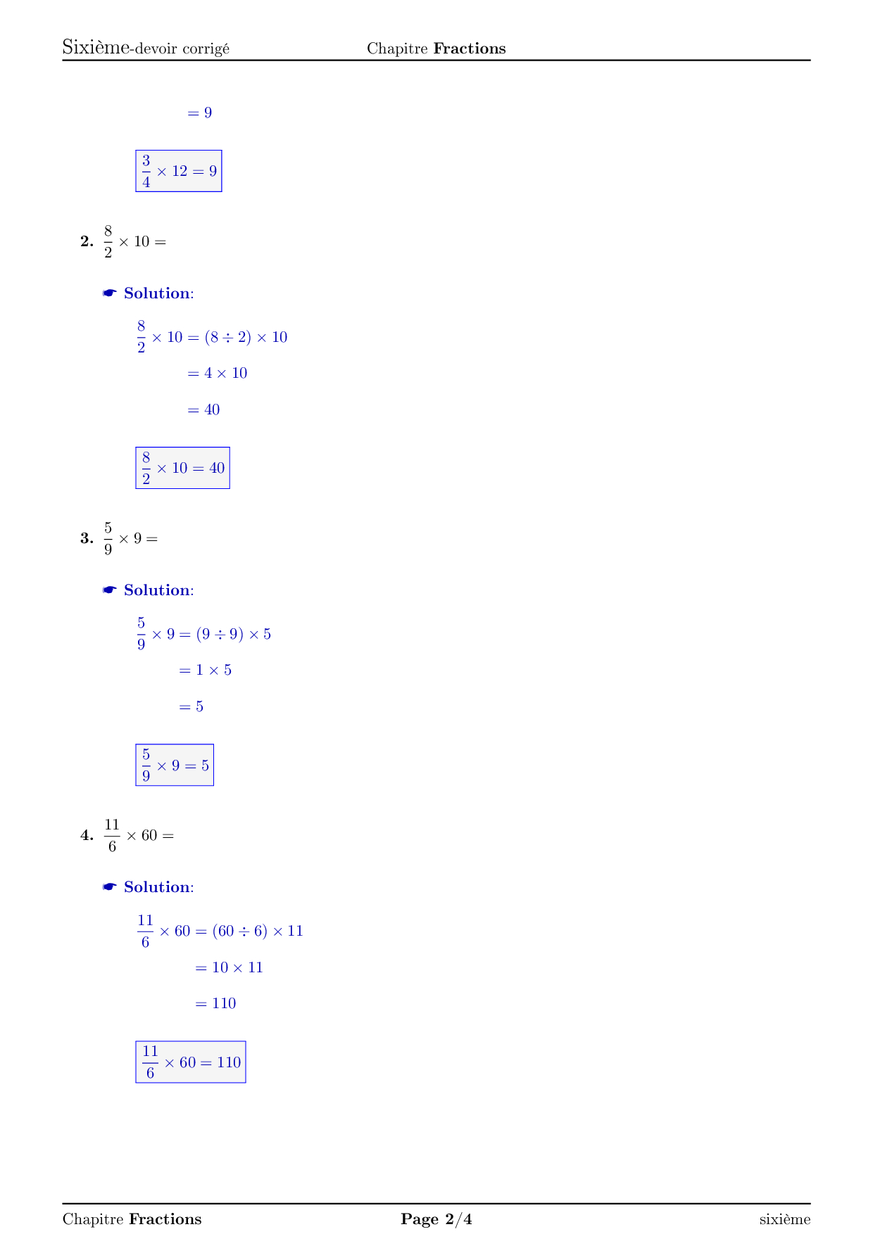 Corrigé devoir 9 - AlloSchool