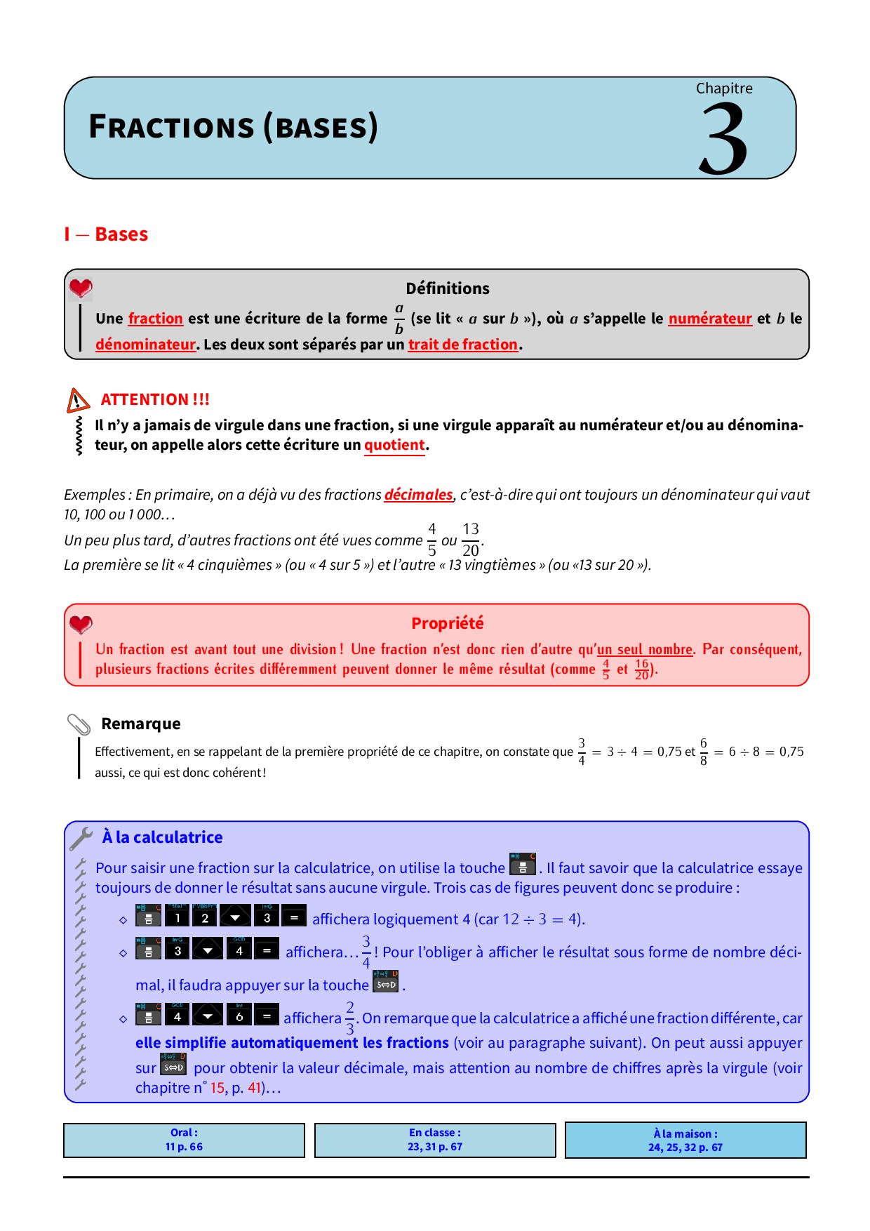 Fractions (bases) - Cours - AlloSchool