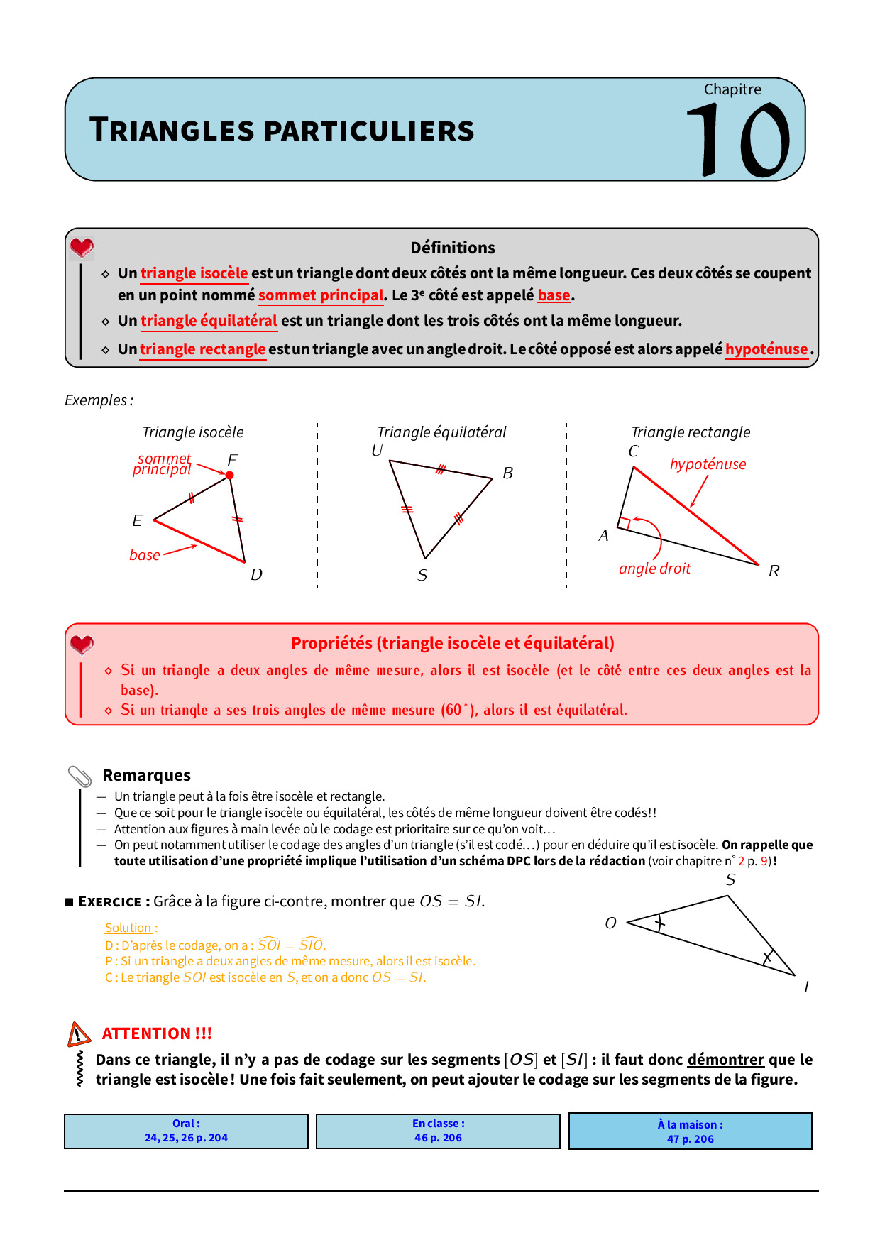 Triangles particuliers - Cours - AlloSchool