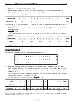Statistiques - Corrigé série d'exercices 1 - AlloSchool
