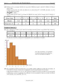 Statistiques - Corrigé série d'exercices 2 - AlloSchool