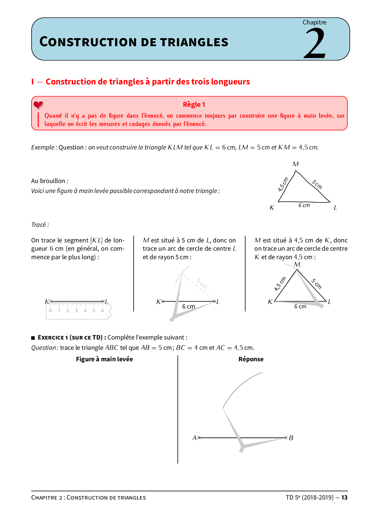 Construction de triangles - Résumé de cours et Travaux dirigés - AlloSchool
