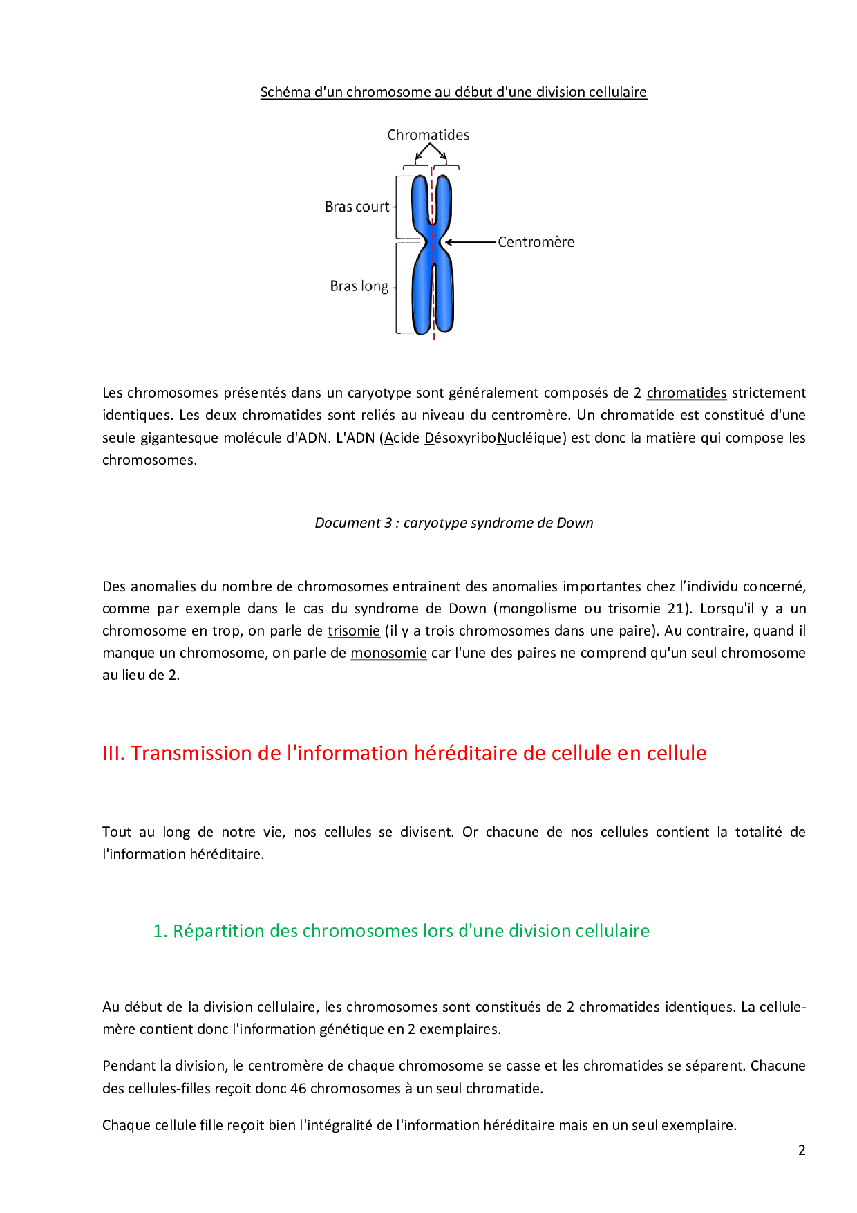 Le support de l'information héréditaire - Cours - AlloSchool