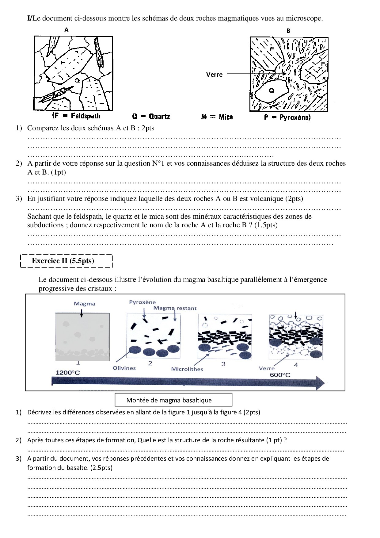 Devoir 1 Modèle 3 - SVT 2AC Semestre 2 - AlloSchool