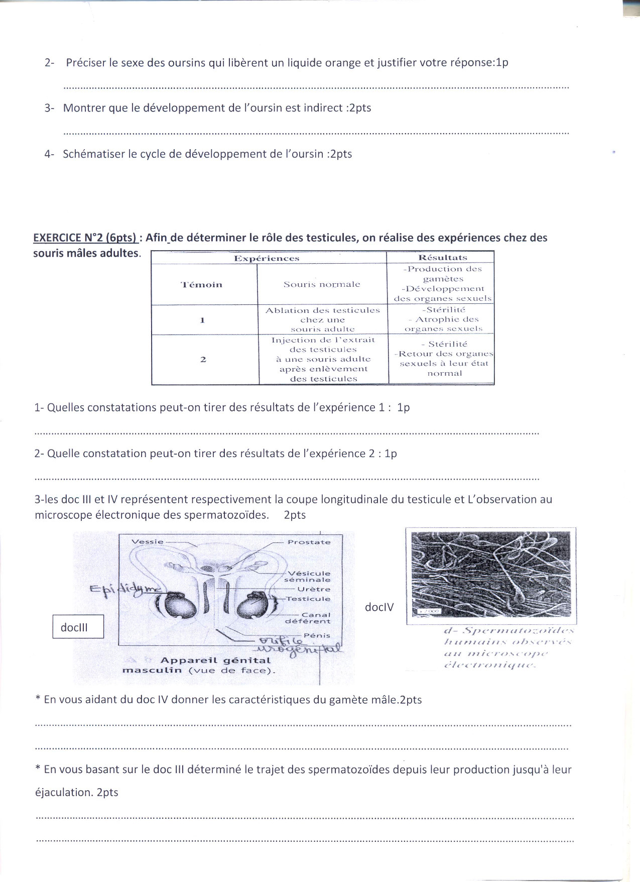 Contrôle Svt 2Ac Semestre 2 : Contrôle 1 S1 SVT 2AC (Semestre 1) – FQDA
