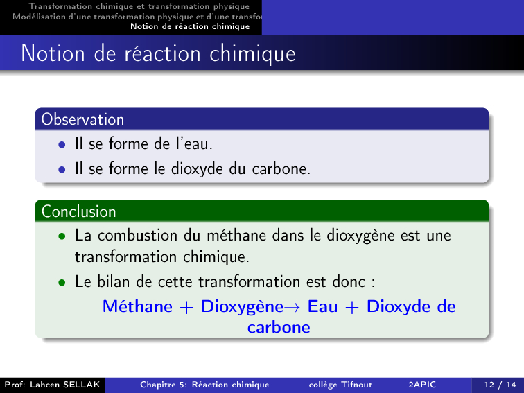 Les réactions chimiques - Cours 1 - AlloSchool
