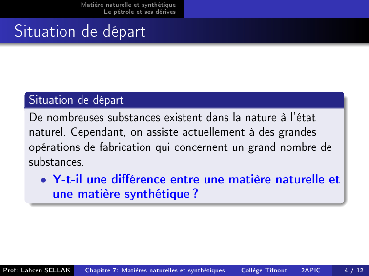 Les substances naturelles et synthétiques - Cours 2 - AlloSchool