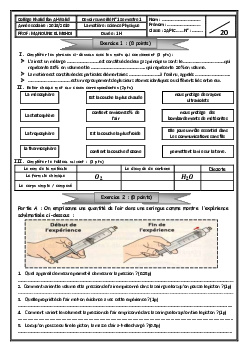 Devoir 1 Modèle 11 - Physique Chimie 2AC Semestre 1 - AlloSchool