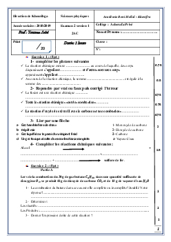 Devoir 2 Modèle 13 - Physique Chimie 2AC Semestre 1 - AlloSchool