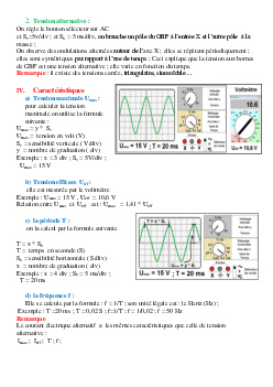 Le courant électrique alternatif sinusoïdal - Résumé de cours 1 ...