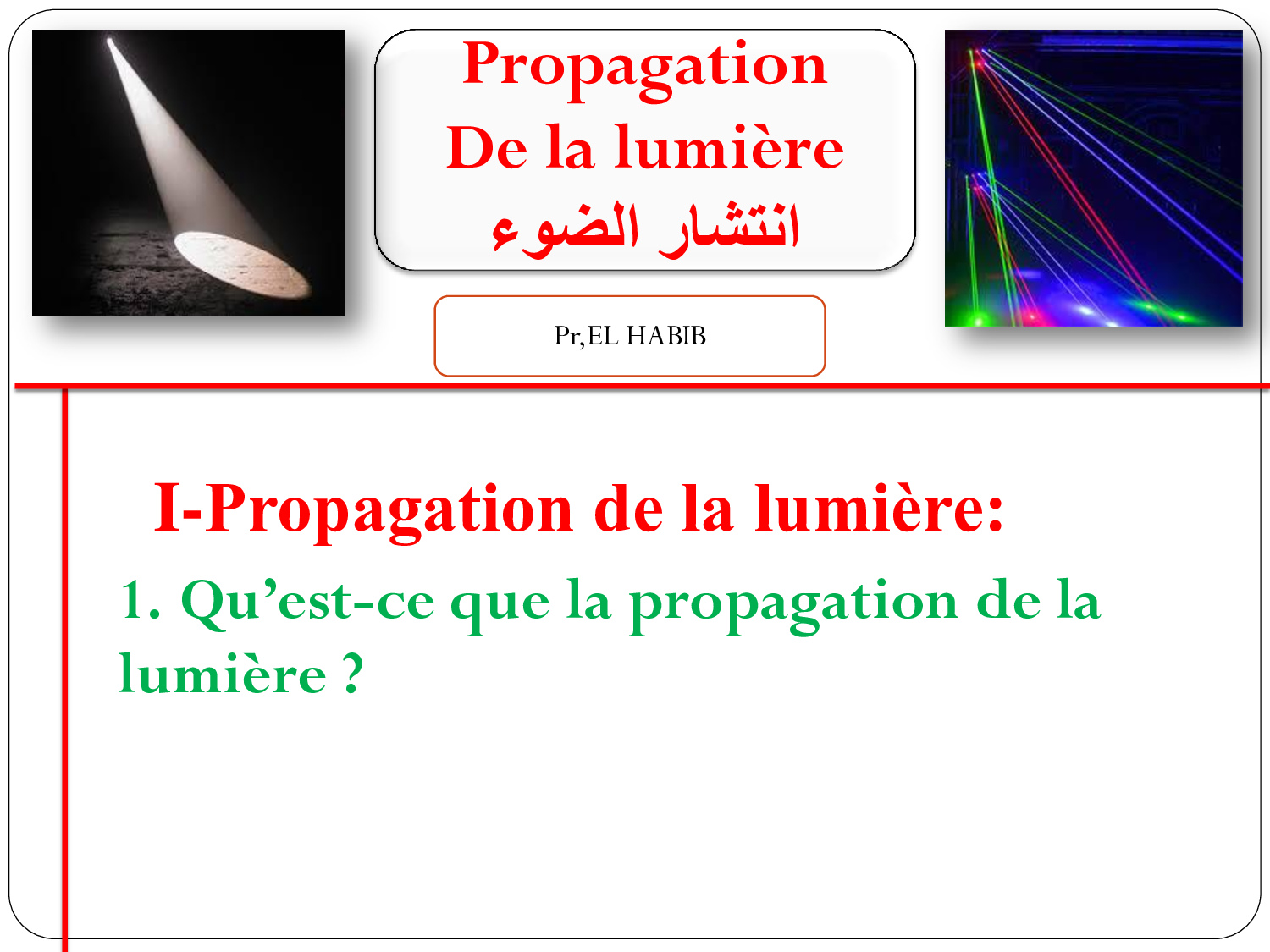 La propagation de la lumière - Cours PPT 1 - AlloSchool