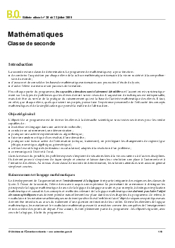Le programme pédagogique - Mathématiques Seconde - AlloSchool
