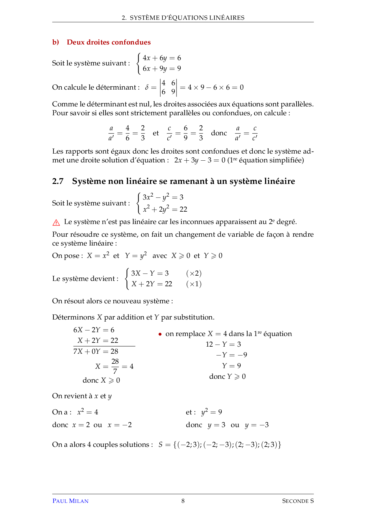 Équations de droites et systèmes d'équations - Cours - AlloSchool