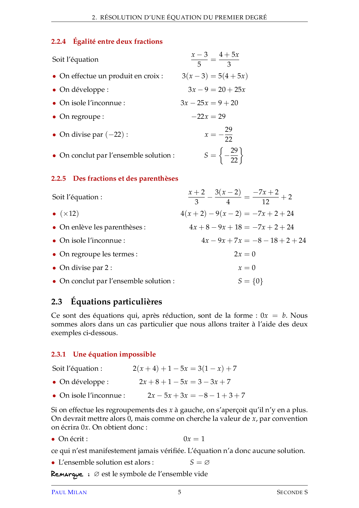 Les équations du premier degré - Cours - AlloSchool