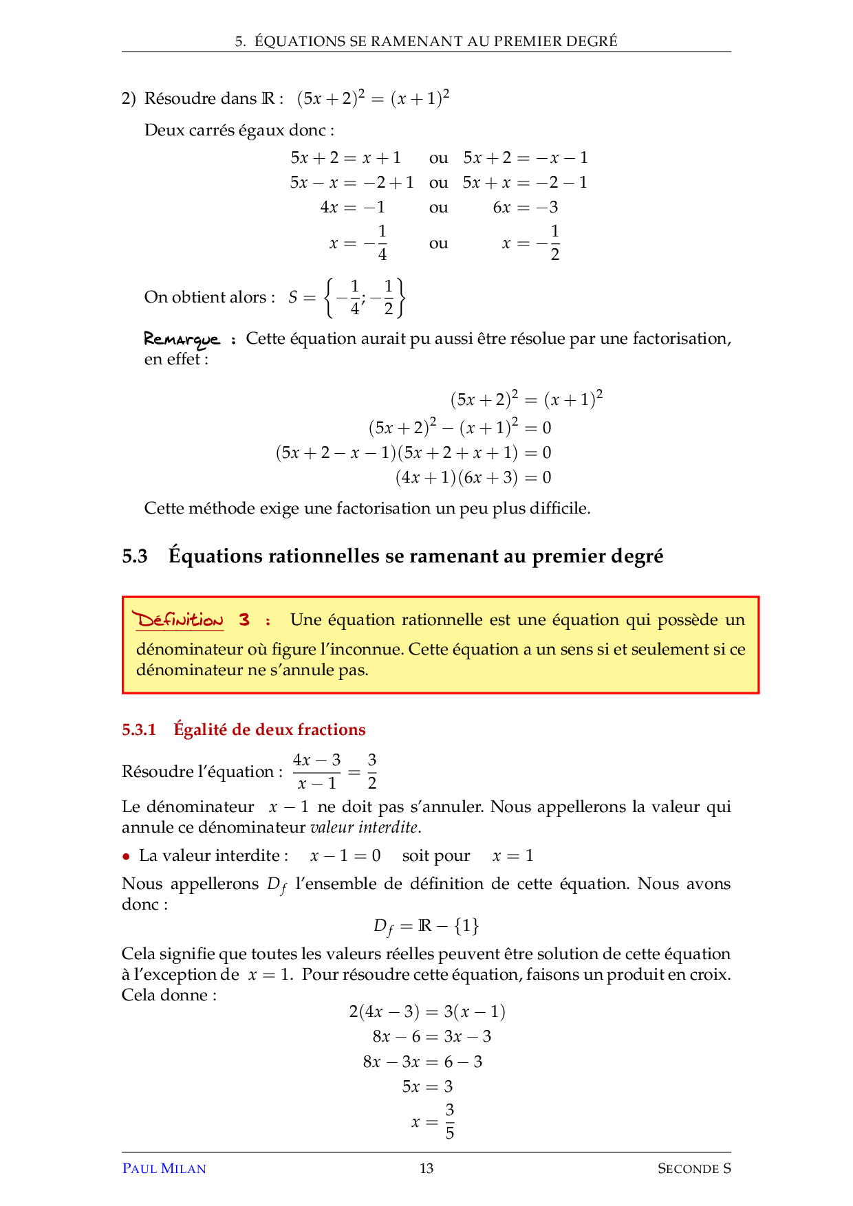 Les équations du premier degré - Cours - AlloSchool