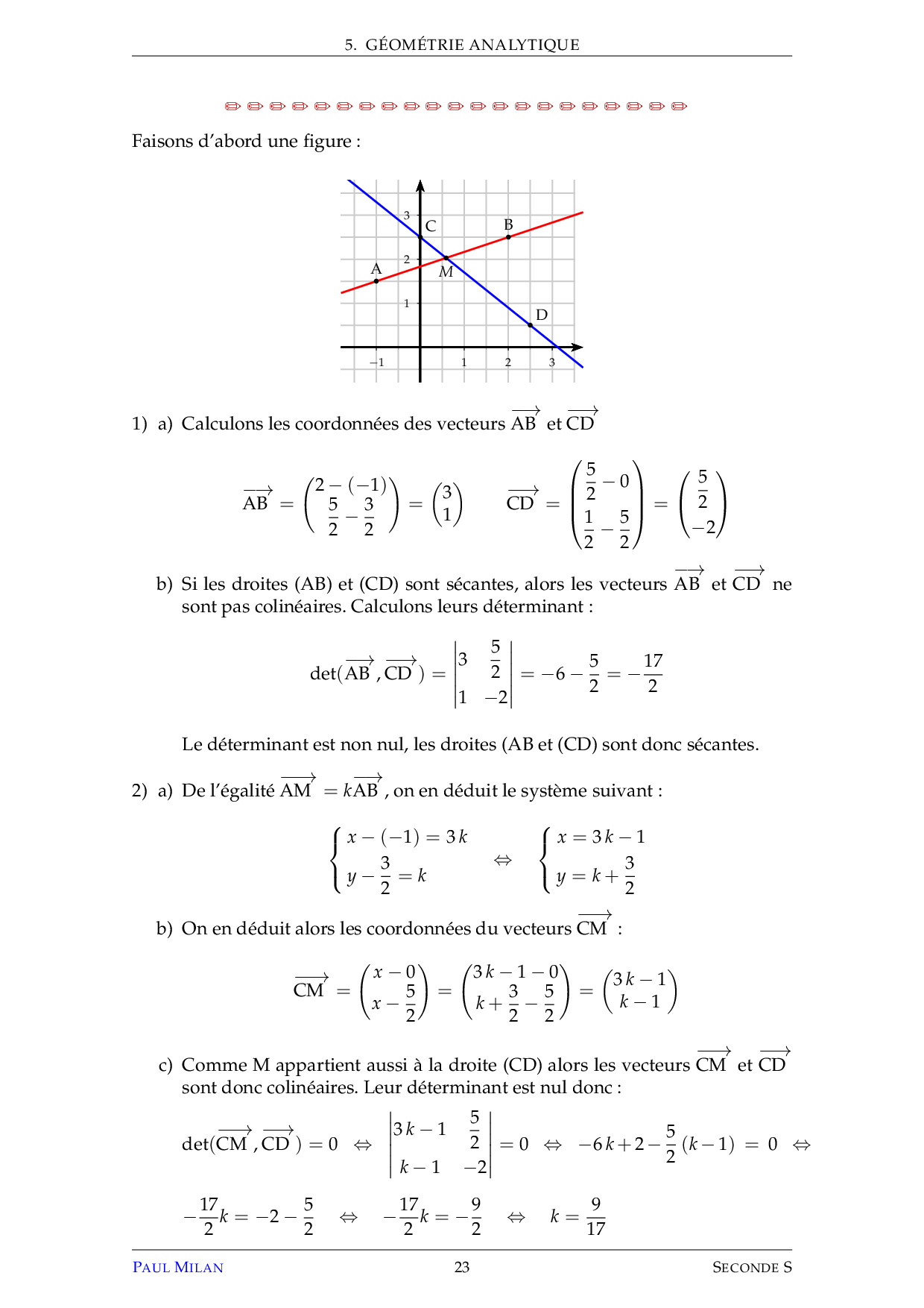 Vecteurs et repérage dans le plan - Cours - AlloSchool