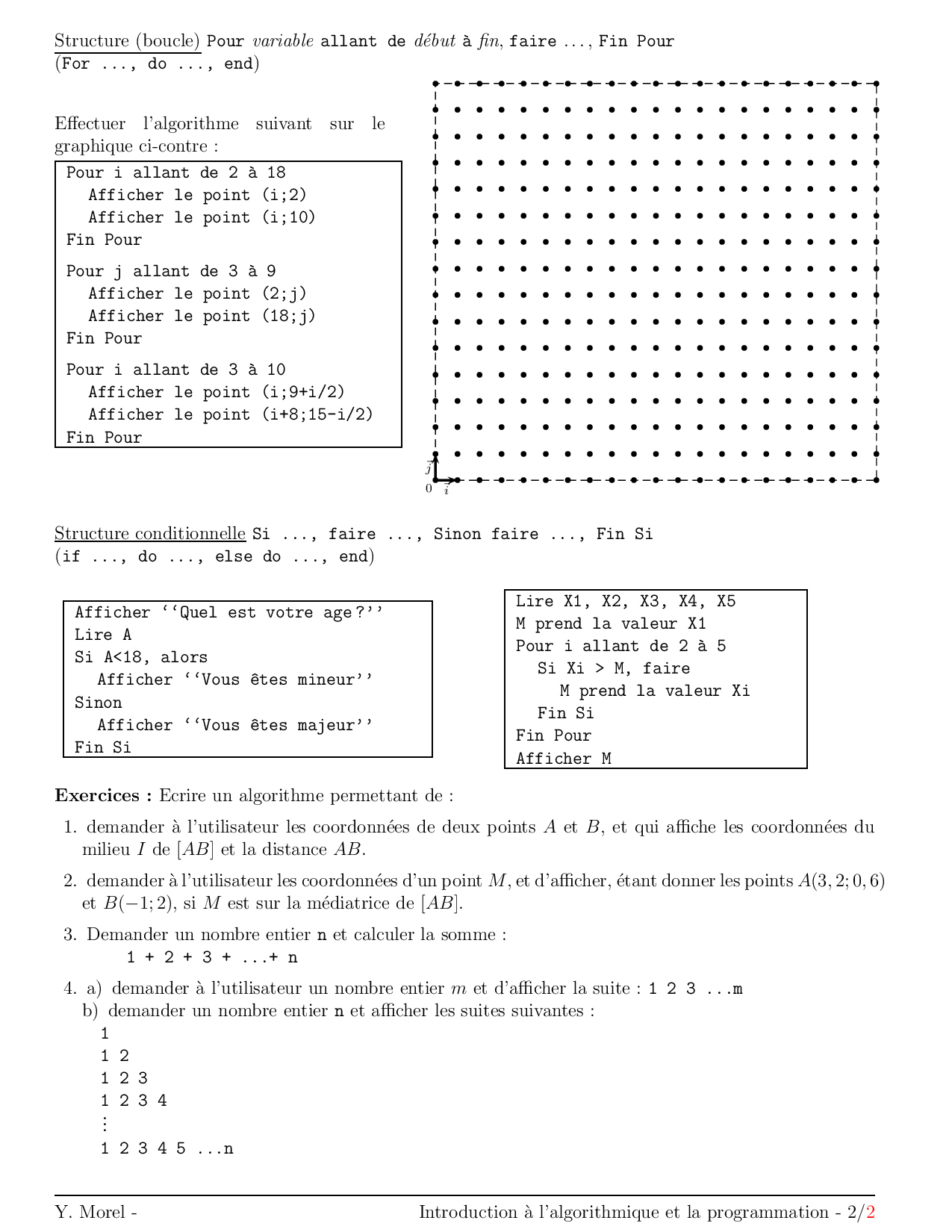 Introduction à l'algorithmique et la programmation - AlloSchool