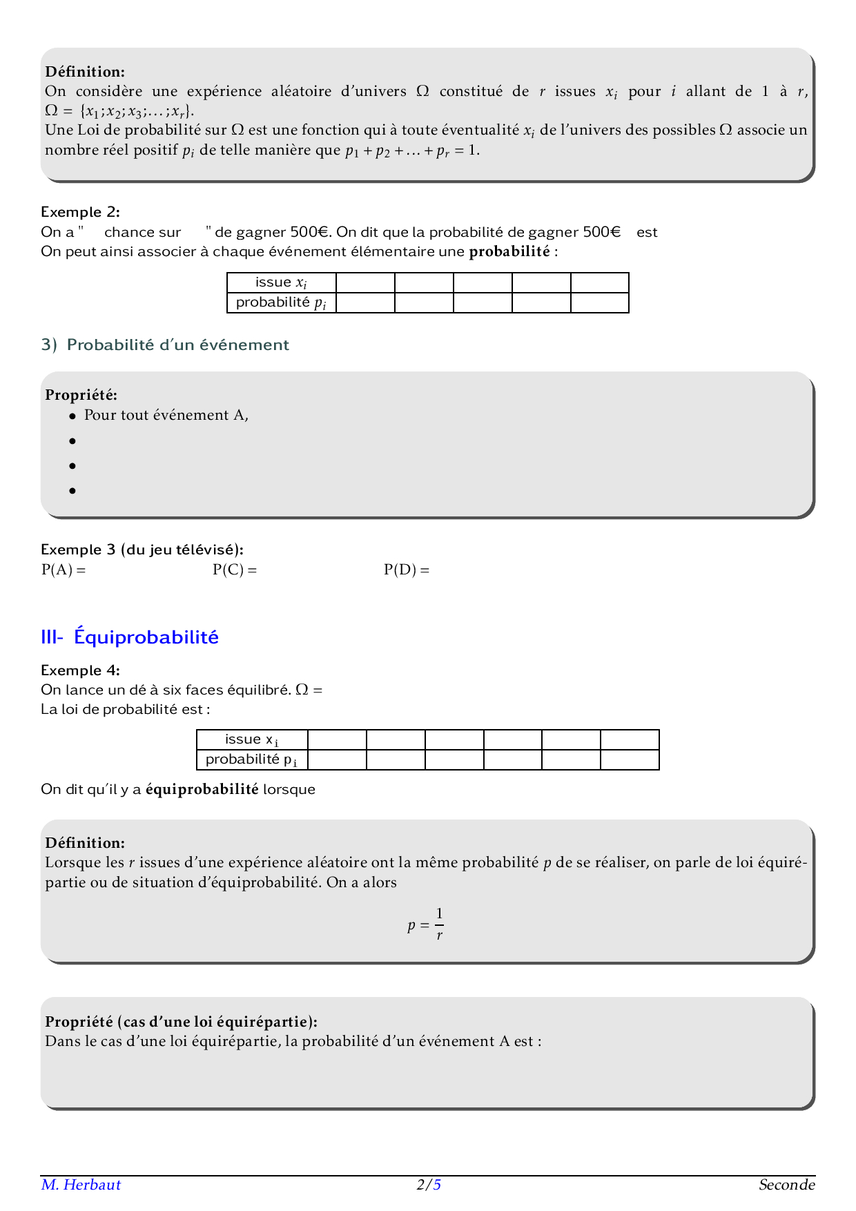 Probabilités - Cours 3 - AlloSchool
