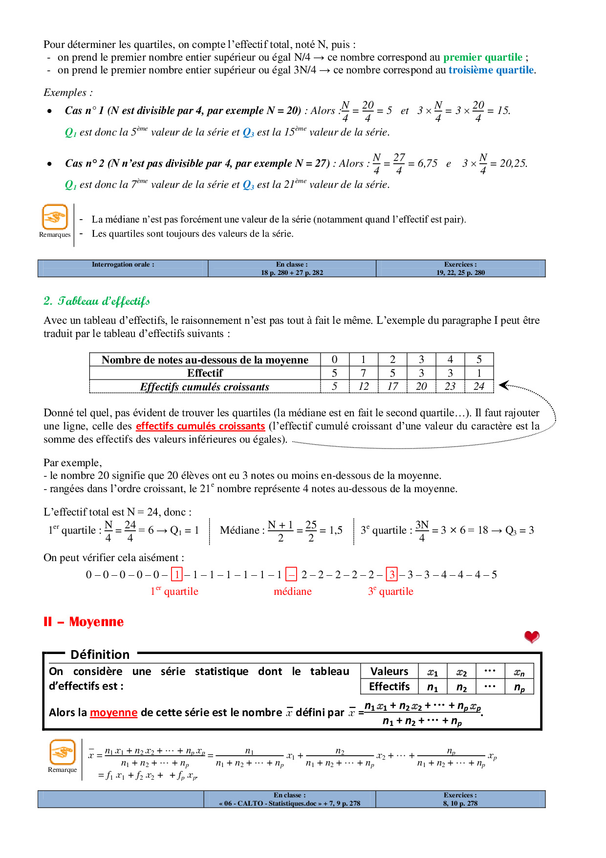 Statistiques - Résumé de cours - AlloSchool