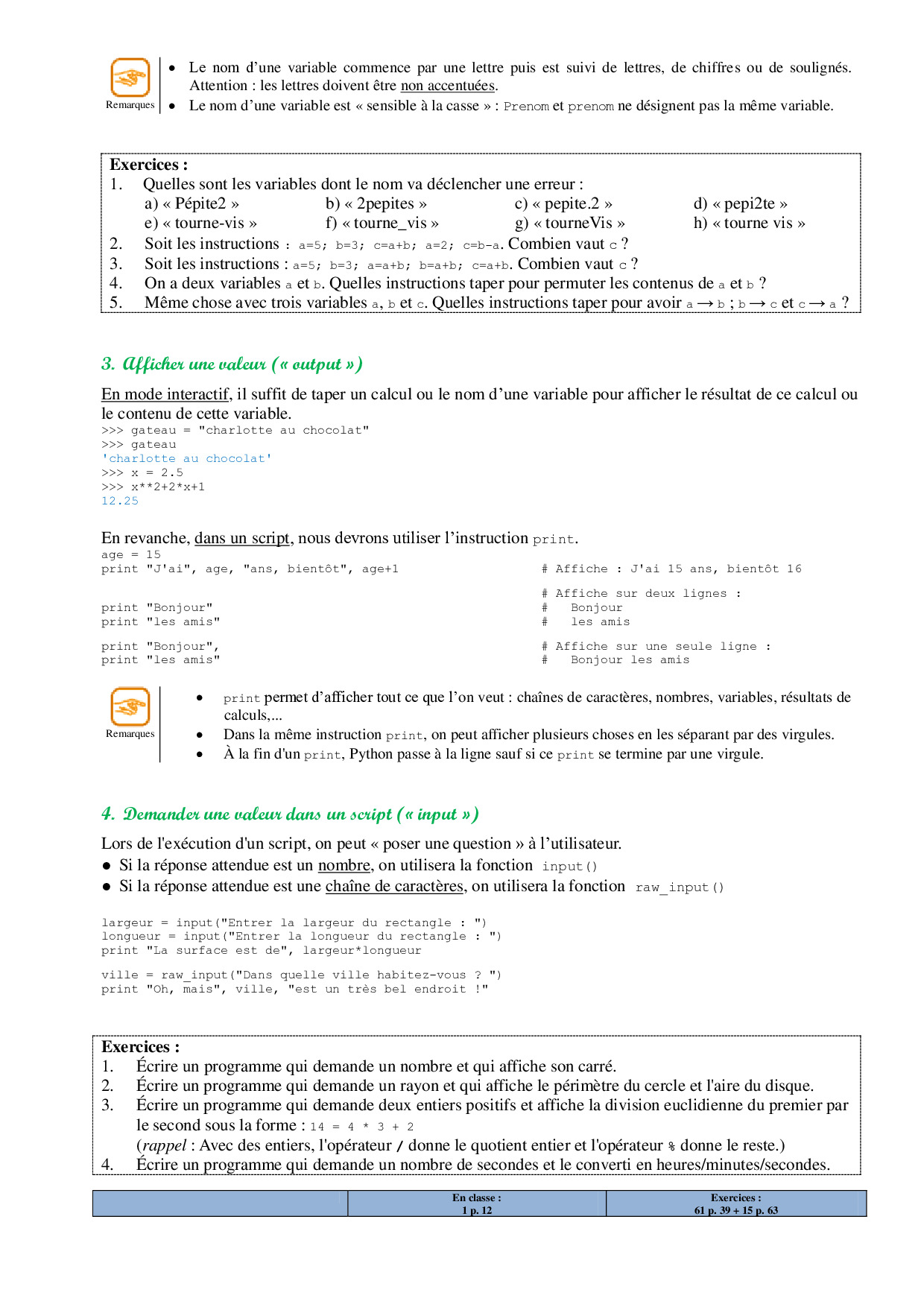 Algorithmique - Résumé de cours - AlloSchool