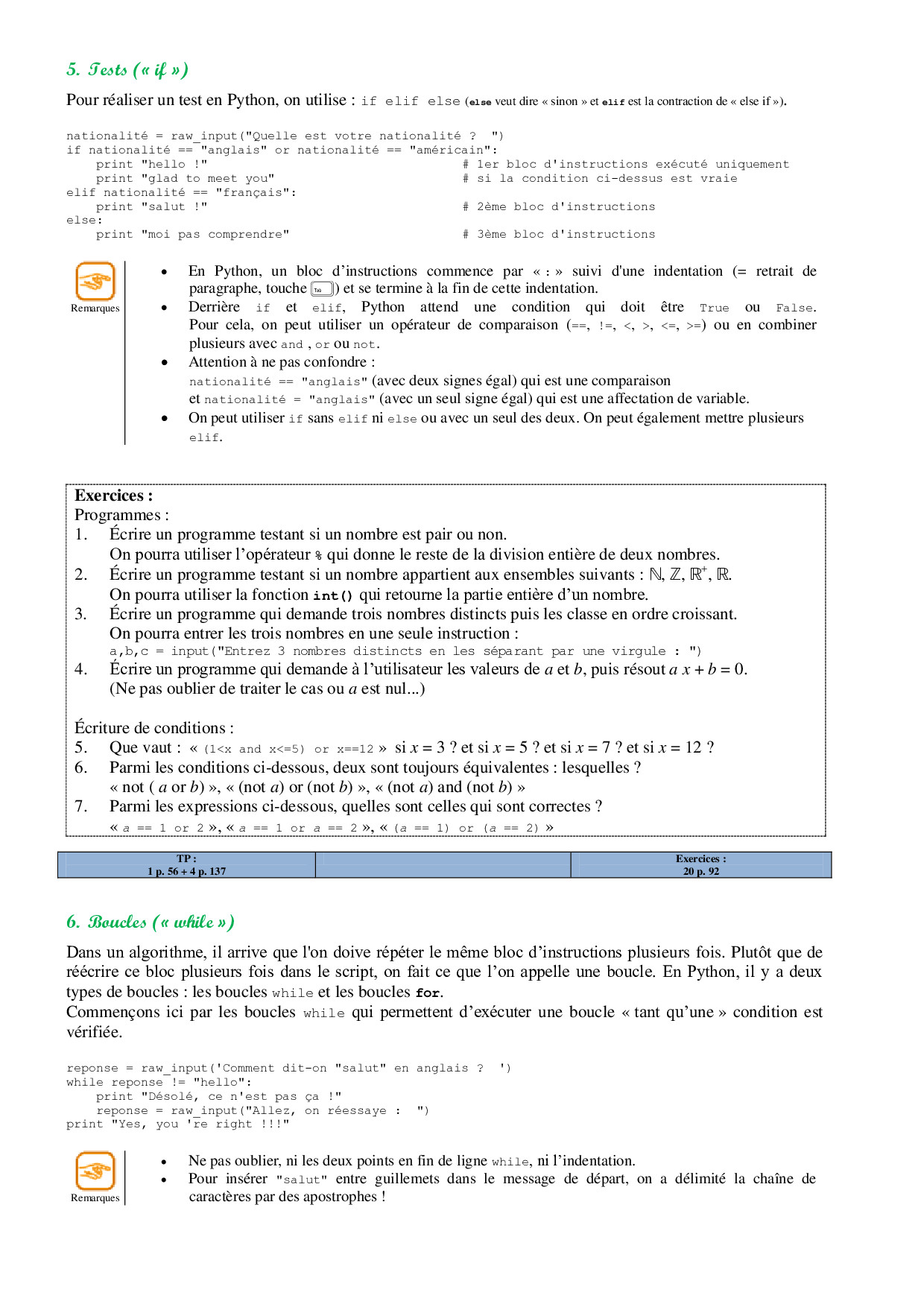 Algorithmique - Résumé de cours - AlloSchool
