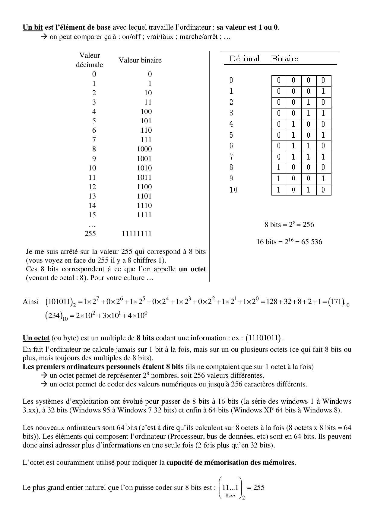Structure physique d'un ordinateur et langage machine - AlloSchool