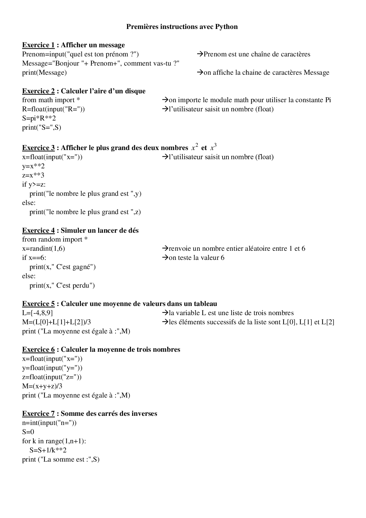 Premiers programmes pour découvrir Python - AlloSchool