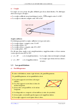 Rappel de géométrie du plan - Cours - AlloSchool